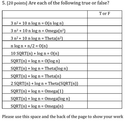 Solved 5 20 Points Are Each Of The Following True Or