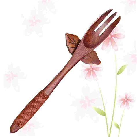 천연 나무 포크 세 치아 파스타 포크 주방 액세서리 식사 Aliexpress