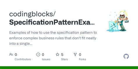 Github Codingblocksspecificationpatternexample Examples Of How To