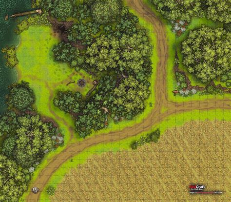 Fantasy Map Of A Town In A Field