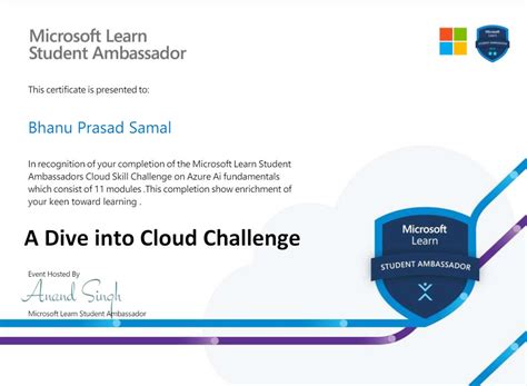 Bhanu Prasad Samal On Linkedin Cloudskills Azureai