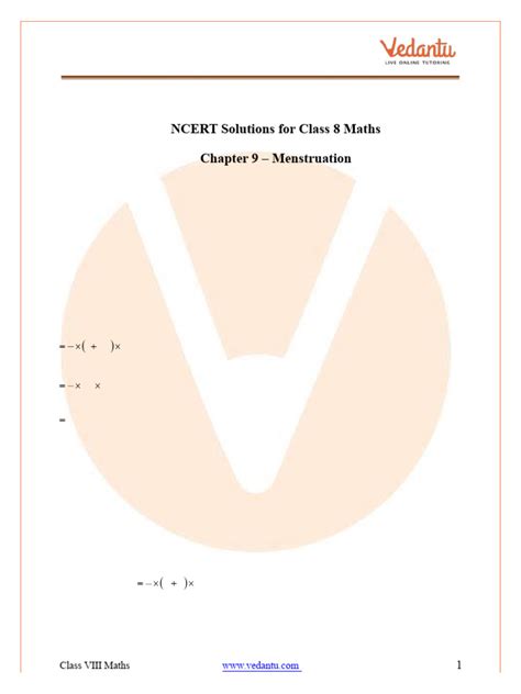 Ncert Solutions For Class 8 Maths Chapter 9 Mensuration Ex 9 1 Free Pdf Download Pdf Area