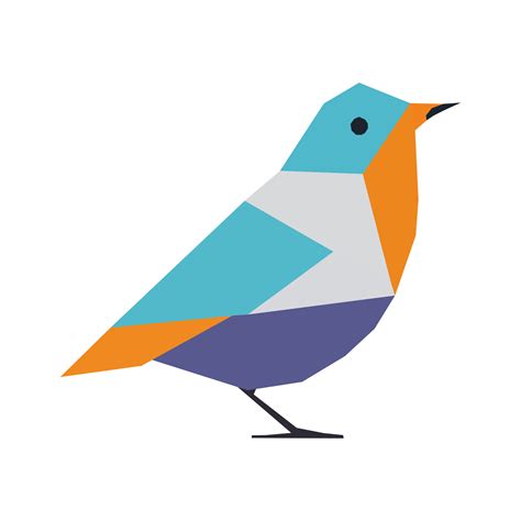 A Bird In Geometric Shape Vector Illustration Polygonal Bird