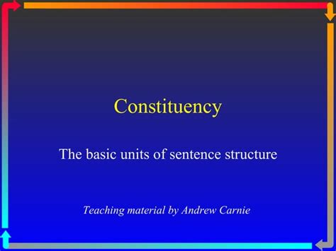 Constituency Lesson In The Field Of Syntax Pdf Law