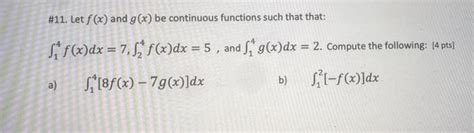 solved 11 let f x and g x be continuous functions such