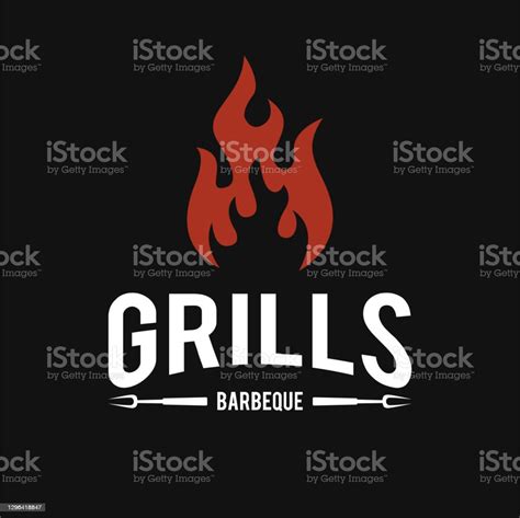 바베큐 아이콘 디자인 그릴 음식 불 주걱 개념 템플릿 벡터 플랫 일러스트 개념에 대한 스톡 벡터 아트 및 기타 이미지 개념 개념과 주제 굽기 Istock