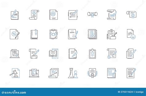 Validation Line Icons Collection Verification Authentication Confirmation Accreditation