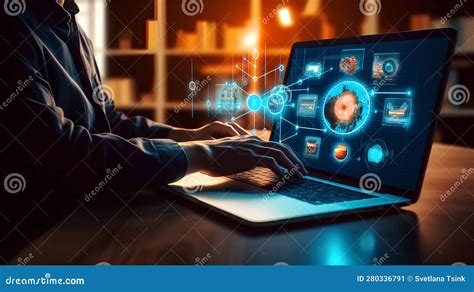 Programmer Coder Software Engineer Working On A Laptop With A Printed