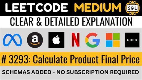 Leetcode Medium 3293 Calculate Product Final Price Using Ifnull In