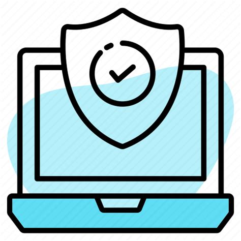Laptop Security Protection Safety Secure Technology Shield Icon Download On Iconfinder