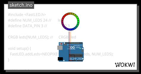 Neopixel Led Ring 彩虹特效 Wokwi Esp32 Stm32 Arduino Simulator