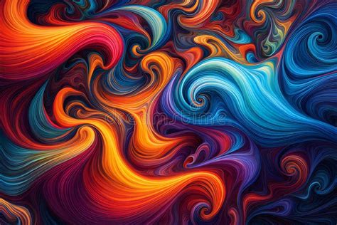 Swirling Vortex Of Colors And Shapes Represents The Expansion Of Consciousness Stock