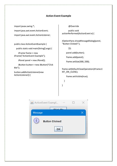 action event example action event example import javax import java