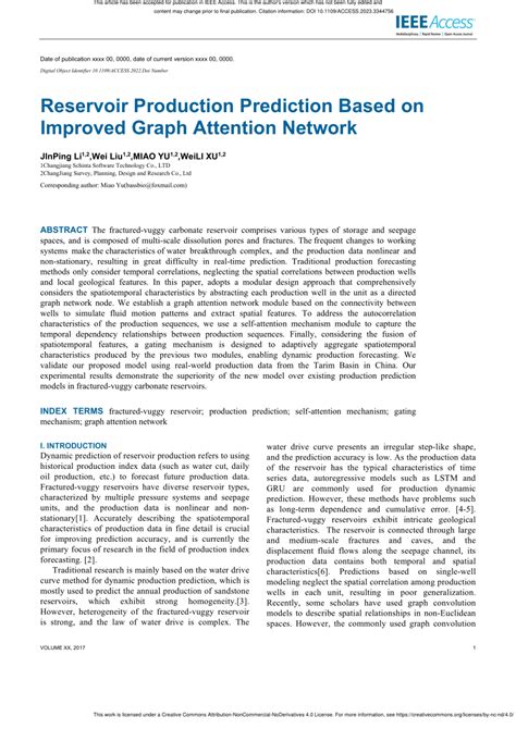Pdf Reservoir Production Prediction Based On Improved Graph Attention Network