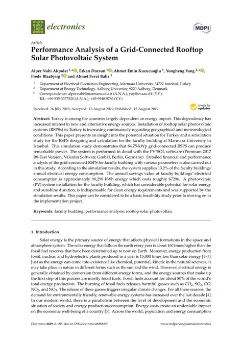 Pdf Performance Analysis Of A Grid Connected Rooftop Solar Photovoltaic System