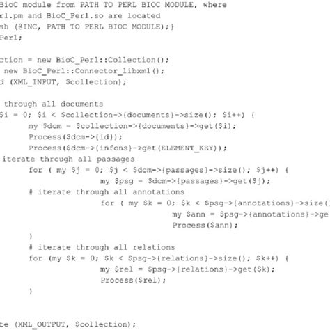 Perl Code Accessing Bioc Data Tested With Perl 5 8 8 Download Scientific Diagram