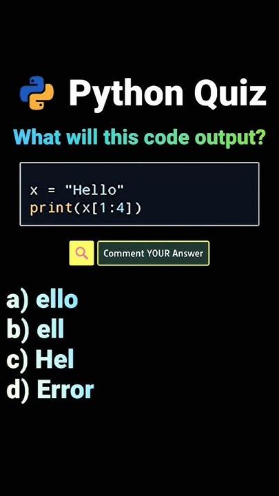 Guess The Output Of Python Quiz 🤔👍shorts Coding Youtube