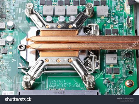 Heat Sink Heat Pipe Computer Processor Stock Photo 2203738485