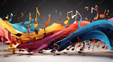 An Abstract Representation Of Sound Waves As Colors Where Musical Notes And Sound Frequencies