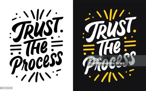 과정 동기 부여 포스터 검정색과 노란색 따옴표 동기 부여를 신뢰하여 초점을 유지하는 텍스트 벡터 T 셔츠에 대한 스톡 벡터 아트 및 기타 이미지 Istock