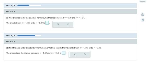 Solved A Find The Area Under The Standard Normal Curve To