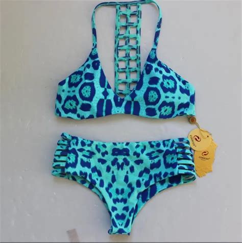Women Leopard Bikini Swimwear Strp Swimsuit Plaid Back Swimwear Bikini