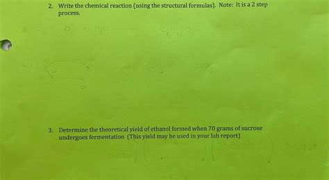 Solved 2 Write The Chemical Reaction Using The Structural Formulas Course Hero