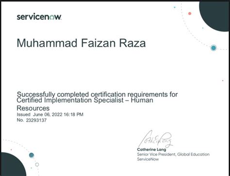 Muhammad Faizan Raza On Linkedin Servicenow Certifiedimplementationspecialist