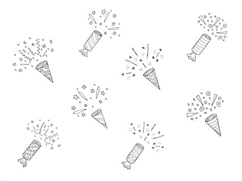 Premium Vector Vector Set Of Hand Drawn Firework Illustration Cute