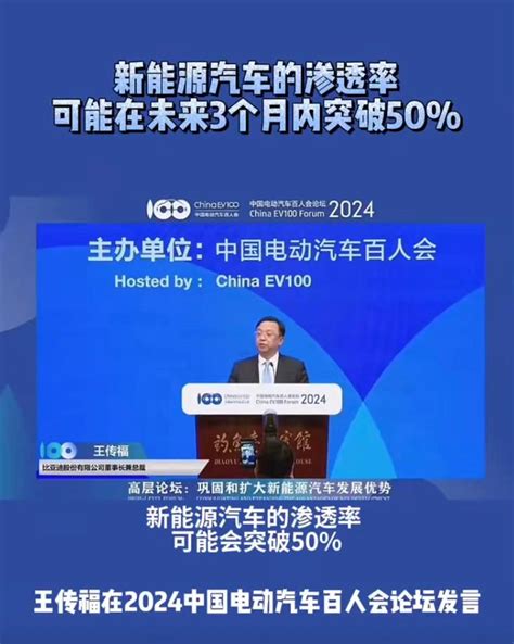 传统油车大势已去？王传福预测新能源车渗透率将在未来突破50 知乎