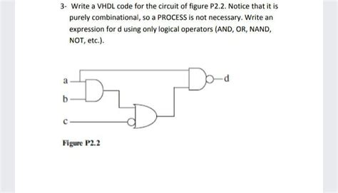 Solved 3 Write A Vhdl Code For The Circuit Of Figure P22