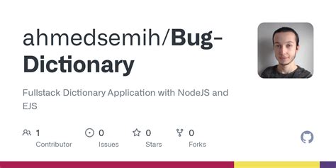 GitHub AhmedSemih Bug Dictionary Fullstack Dictionary Application With NodeJS And EJS