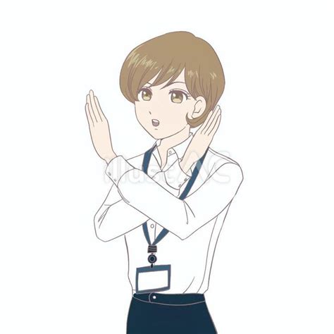 腕でバツをするオフィス女性イラスト No 25680740｜無料イラスト・フリー素材なら「イラストac」