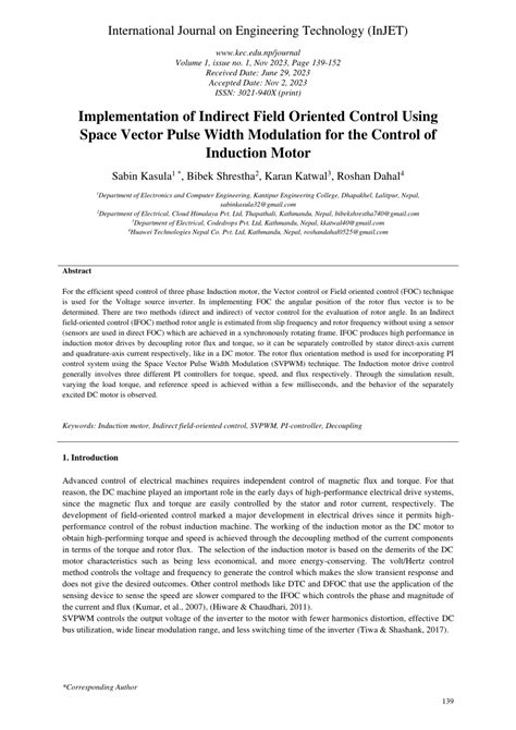 pdf implementation of indirect field oriented control using space