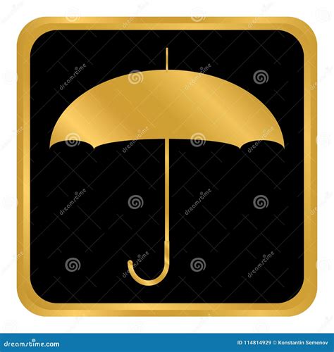Umbrella Button On White Stock Illustration Illustration Of Interface