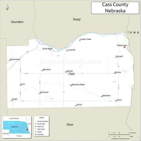 Map Of Cass County Nebraska Where Is Located Cities Population Highways And Facts