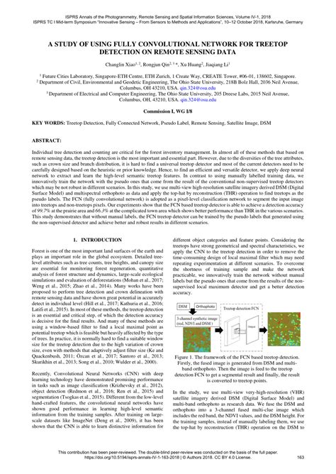 PDF A STUDY OF USING FULLY CONVOLUTIONAL NETWORK FOR TREETOP DETECTION ON REMOTE SENSING DATA