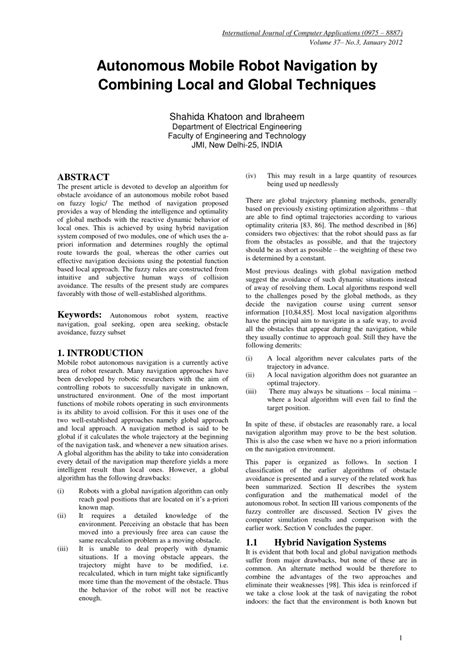 Pdf Autonomous Mobile Robot Navigation By Combining Local And Global