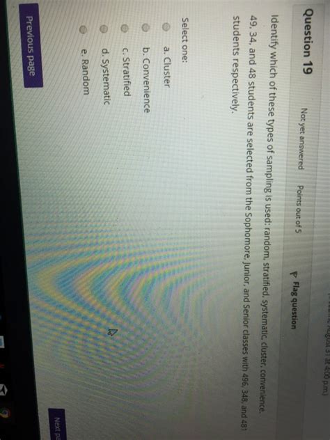 Solved Identify Which Of These Types Of Sampling Is Used