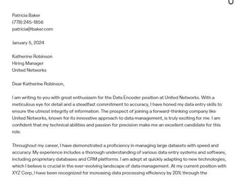 1 Data Encoder Cover Letter Examples With In Depth Guidance