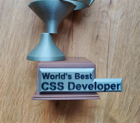 easy printable world s best css developer trophy plaque by johannes e download free stl