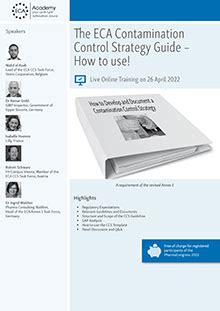 The ECA Contamination Control Strategy Guide How To Use Live