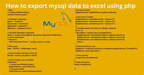 How To Export Mysql Data To Excel Using Php