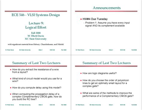 Logical Effort Vlsi Systems Design Lecture Slides Ece 546 Docsity