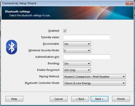 configure printer bluetooth setup using the zebra setup utilities