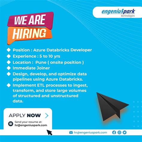 We Are Hiring Job Title Azure Databricks Developer Location