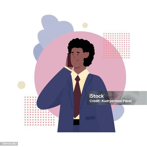 휴대 전화에 이야기 하는 사업가 만화 벡터 일러스트 고립 경영자에 대한 스톡 벡터 아트 및 기타 이미지 경영자 나이 남자 Istock