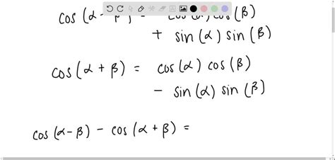 SOLVED Verify The Product To Sum Identities Numerade