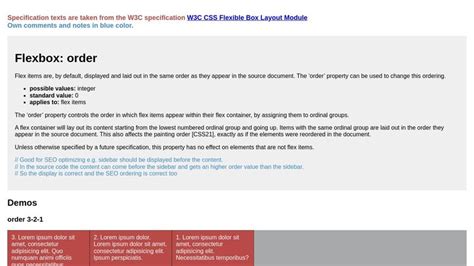Css Flexbox Order Property