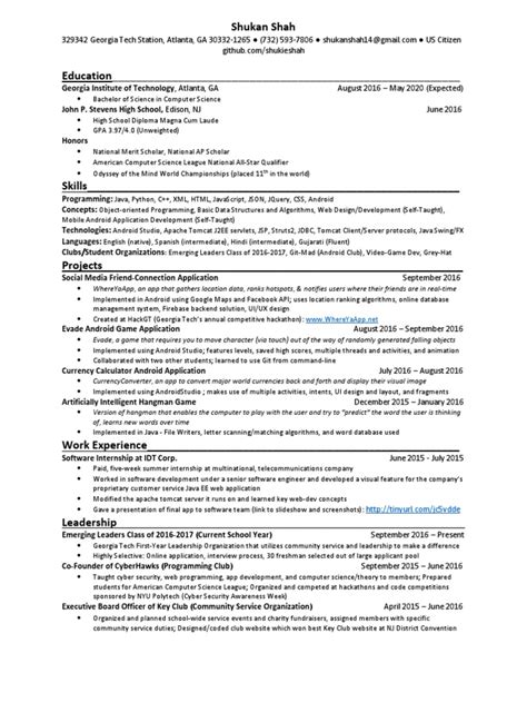 Shukan Shah Resume Pdf Application Software Java Programming